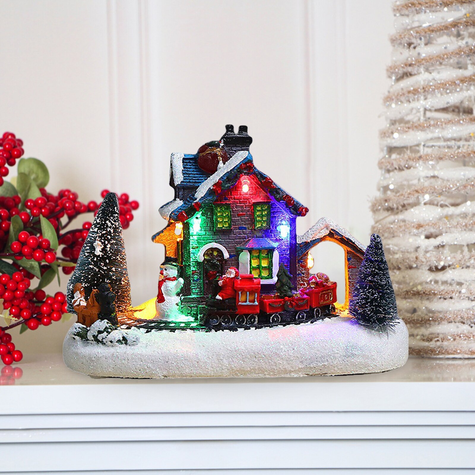 Christmas LED Light Village Houses Light Up Christ... – Grandado