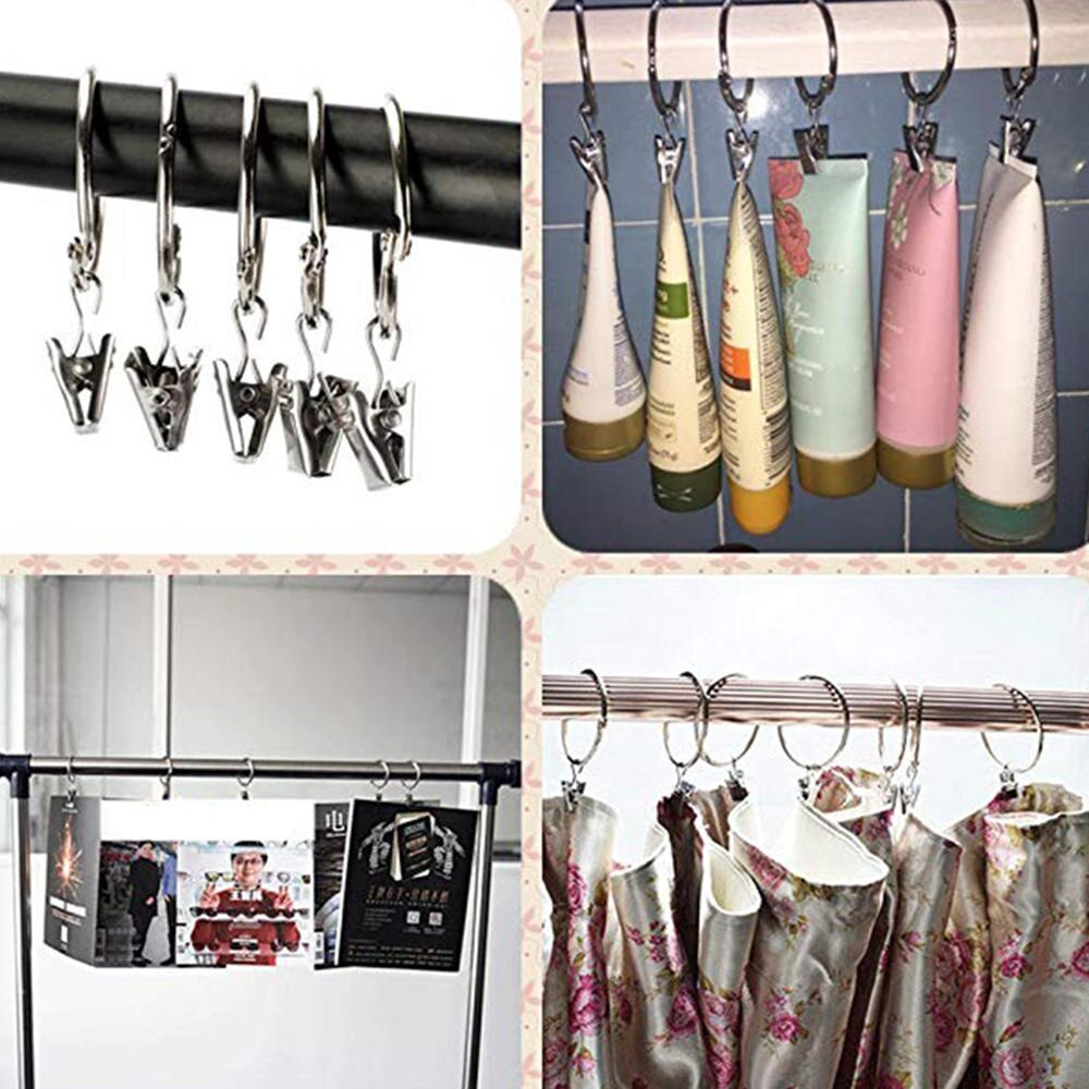 24pcs Metal Snap Ring Curtain Buckle Simple with O... – Grandado