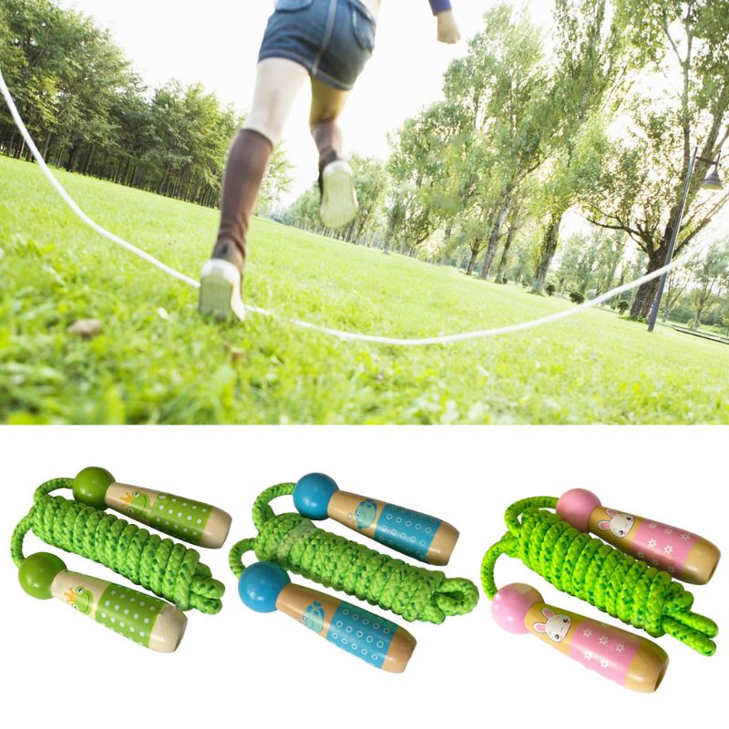 Wooden Handles Kids Jump Rope Adjustable Cartoon R... – Vicedeal