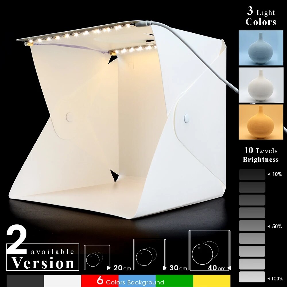40CM LED Softbox Portable Photography Photo Studio... – Grandado