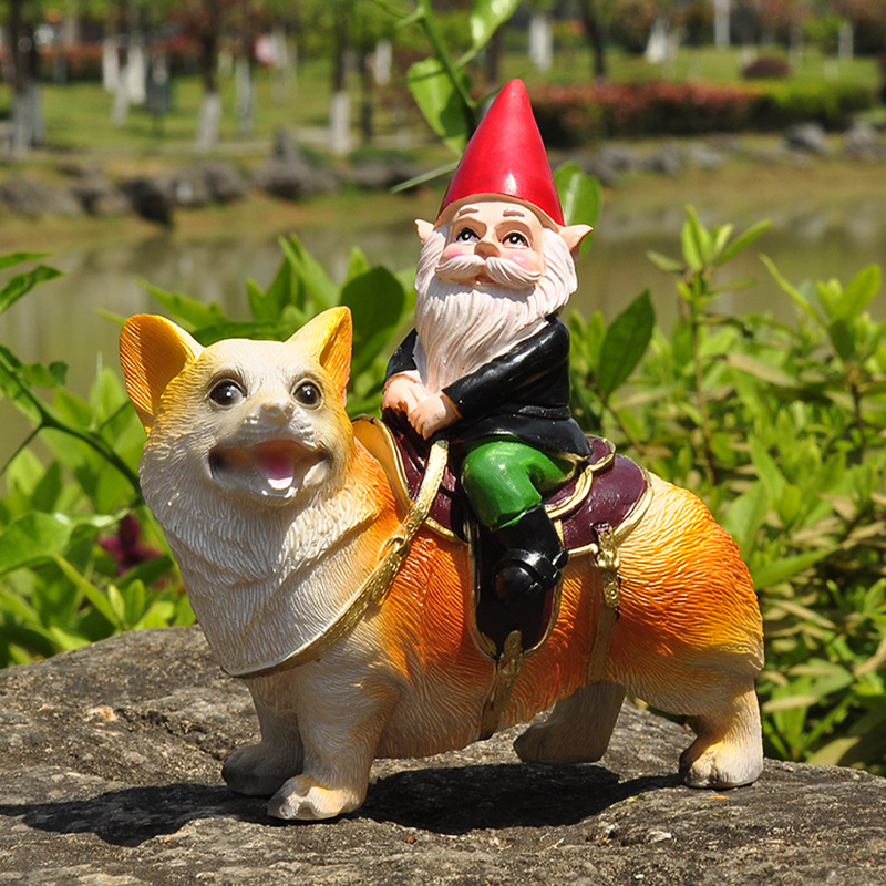 Christmas Garden Dwarf Statues Dog Dwarfs for Lawn... – Grandado