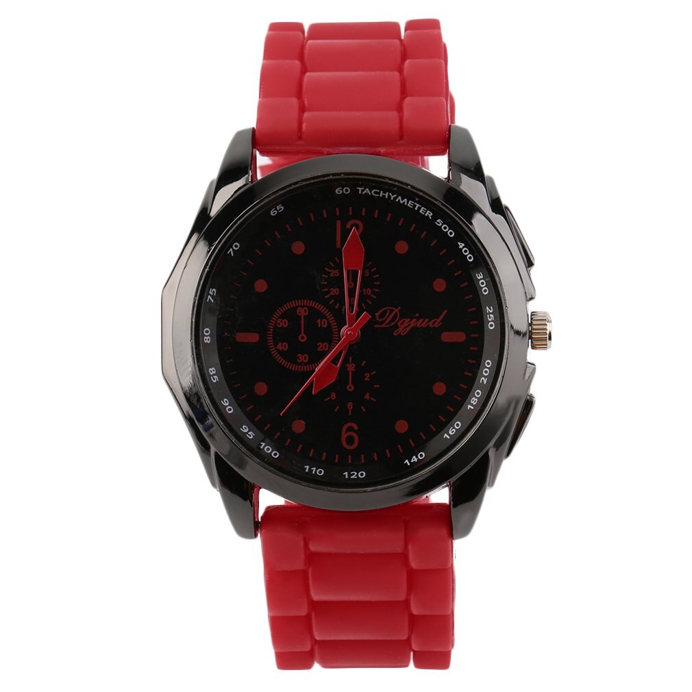 Unisex Blue Red Color Silicone Strap Watches Quart... – Vicedeal