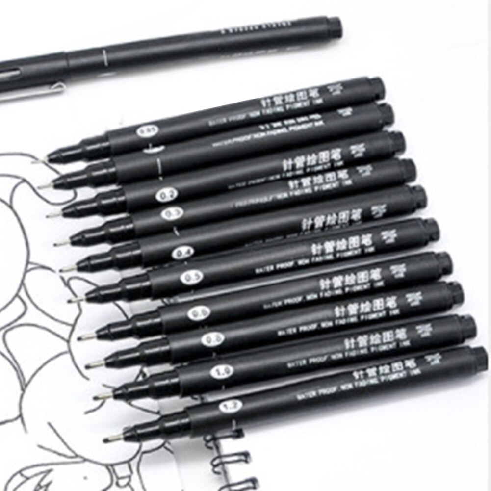 8/10pcs Black Ink Sketch Water Marker Drawing Pen ... – Grandado