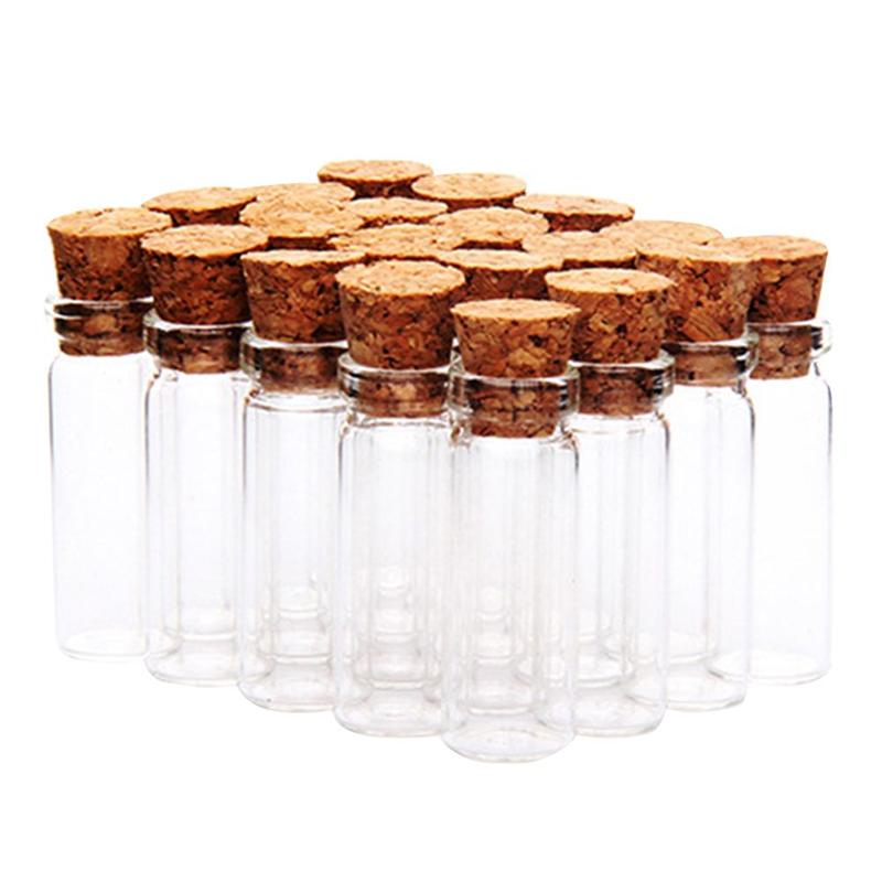 24pcs Cork Glass Bottles Transparent Wish Jars Min... – Grandado