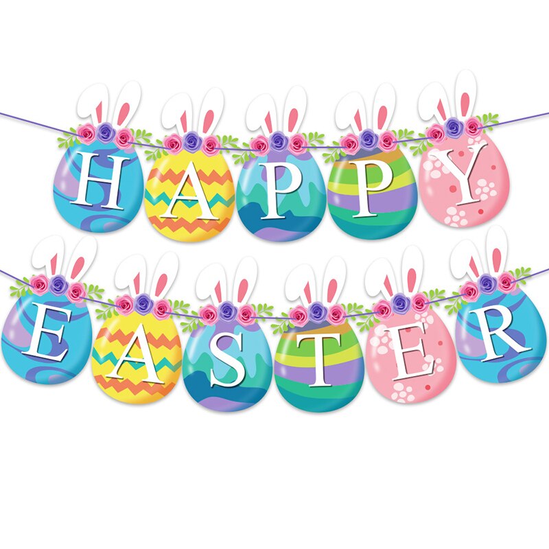 Cartoon Happy Easter Letter Banner Easter Decorati... – Vicedeal