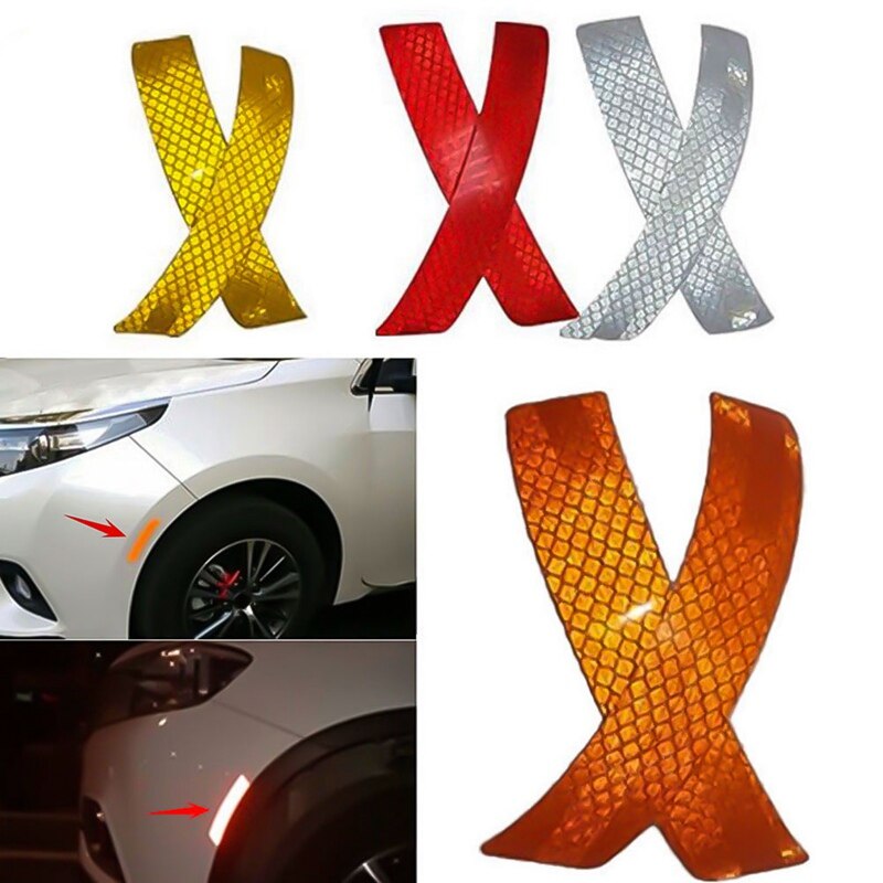2Pcs/Set Car Bumper Reflective Warning Strip Decal... – Grandado