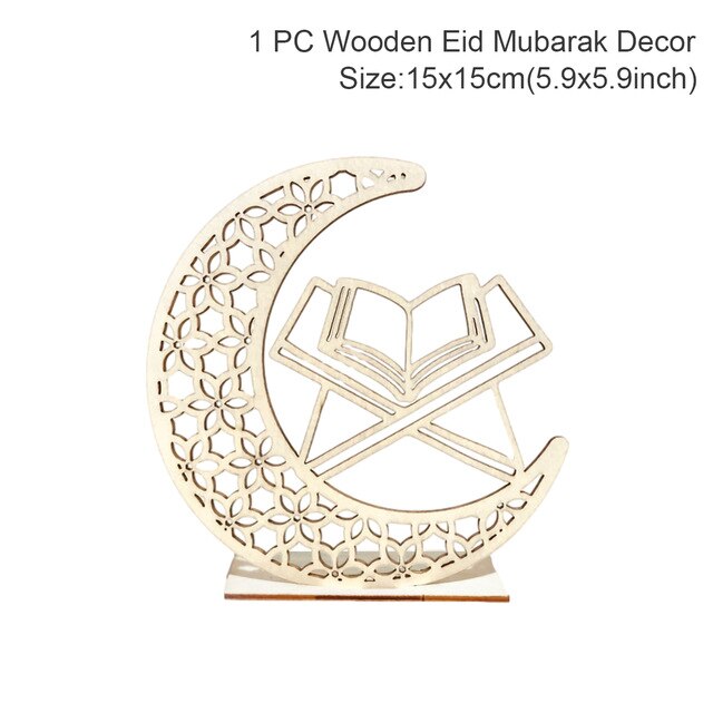 Moon Wooden Craft EID Mubarak Decor Ramadan Decora... – Grandado