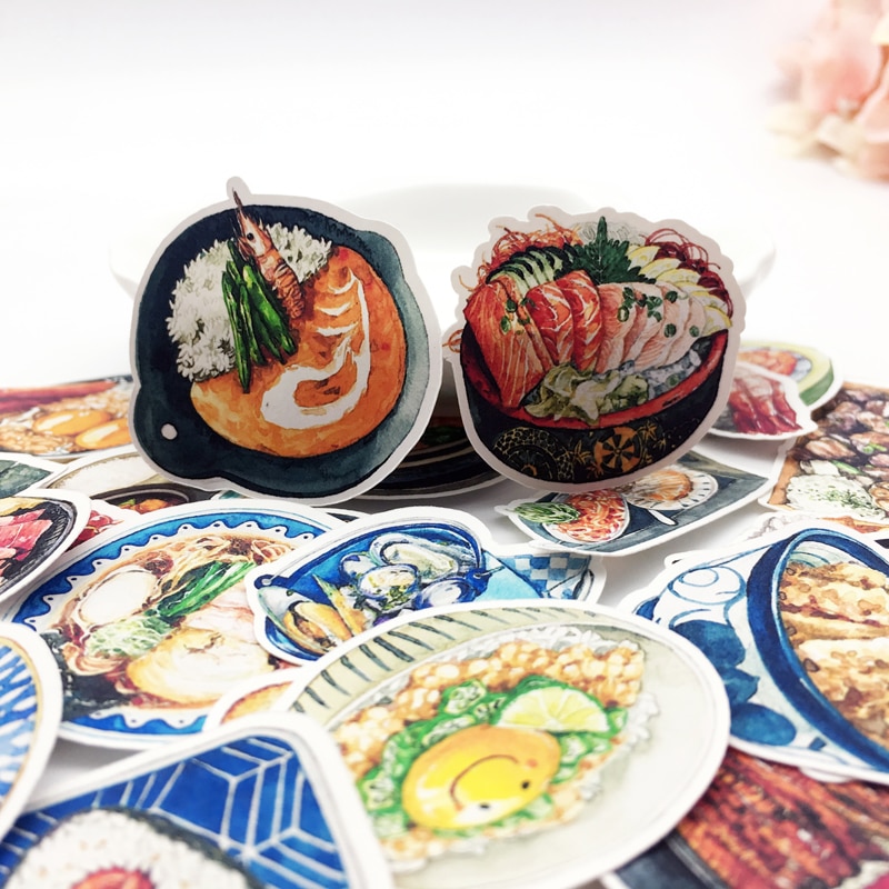 35pcs watercolor Japanese Sushi stickers aesthetic... – Grandado