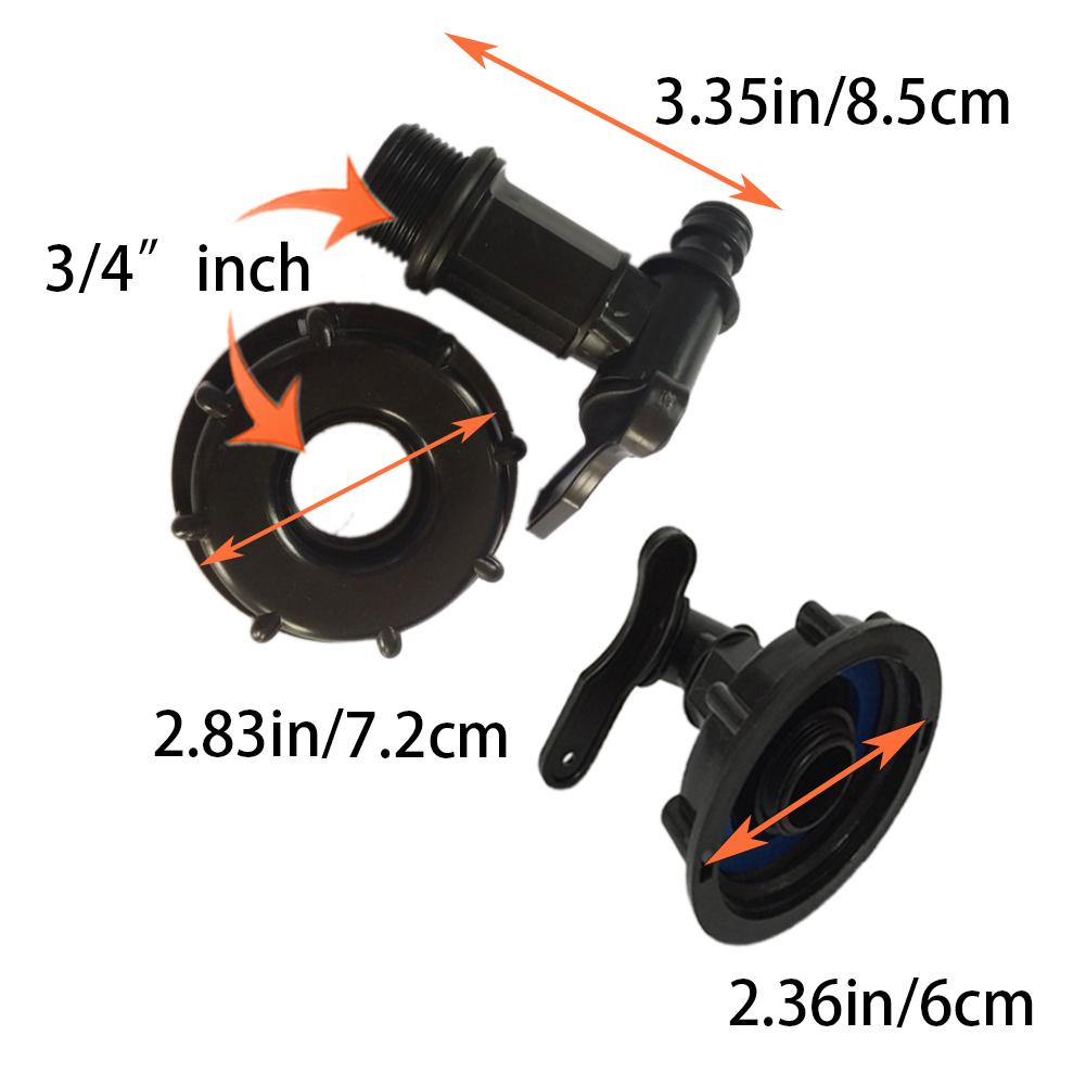 2 x 3/4" Thread Plastic IBC Tank Tap 1000L IBC To ... – Vicedeal