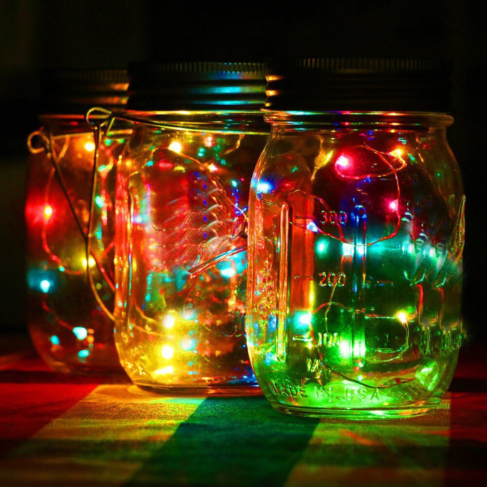 2 M Solar Mason Jar Verlichting Strings Fairy Vuur... – Grandado