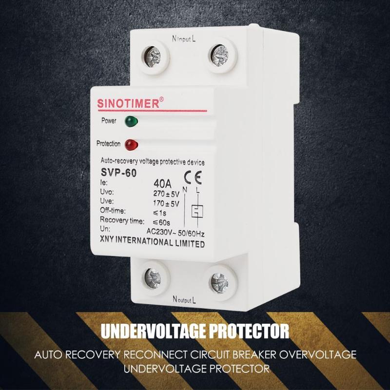 230V AC 40A Auto Recovery Reconnect Circuit Breake... – Vicedeal