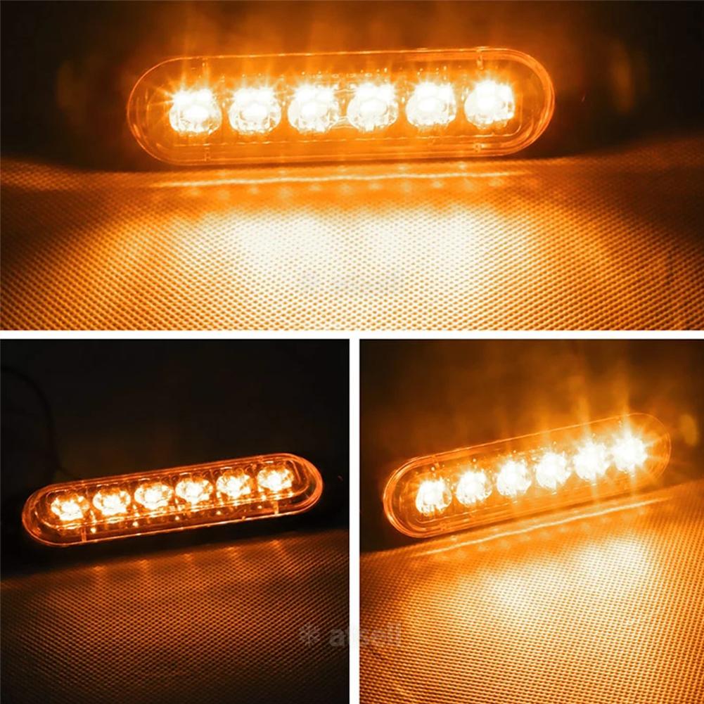 6 LEDs Red Yellow White Side Marker Lights 12-24V ... – Vicedeal