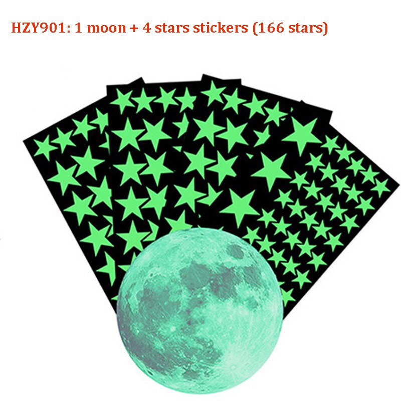 Luminous Moon And Glowing stars Stickers For Home ... – Grandado