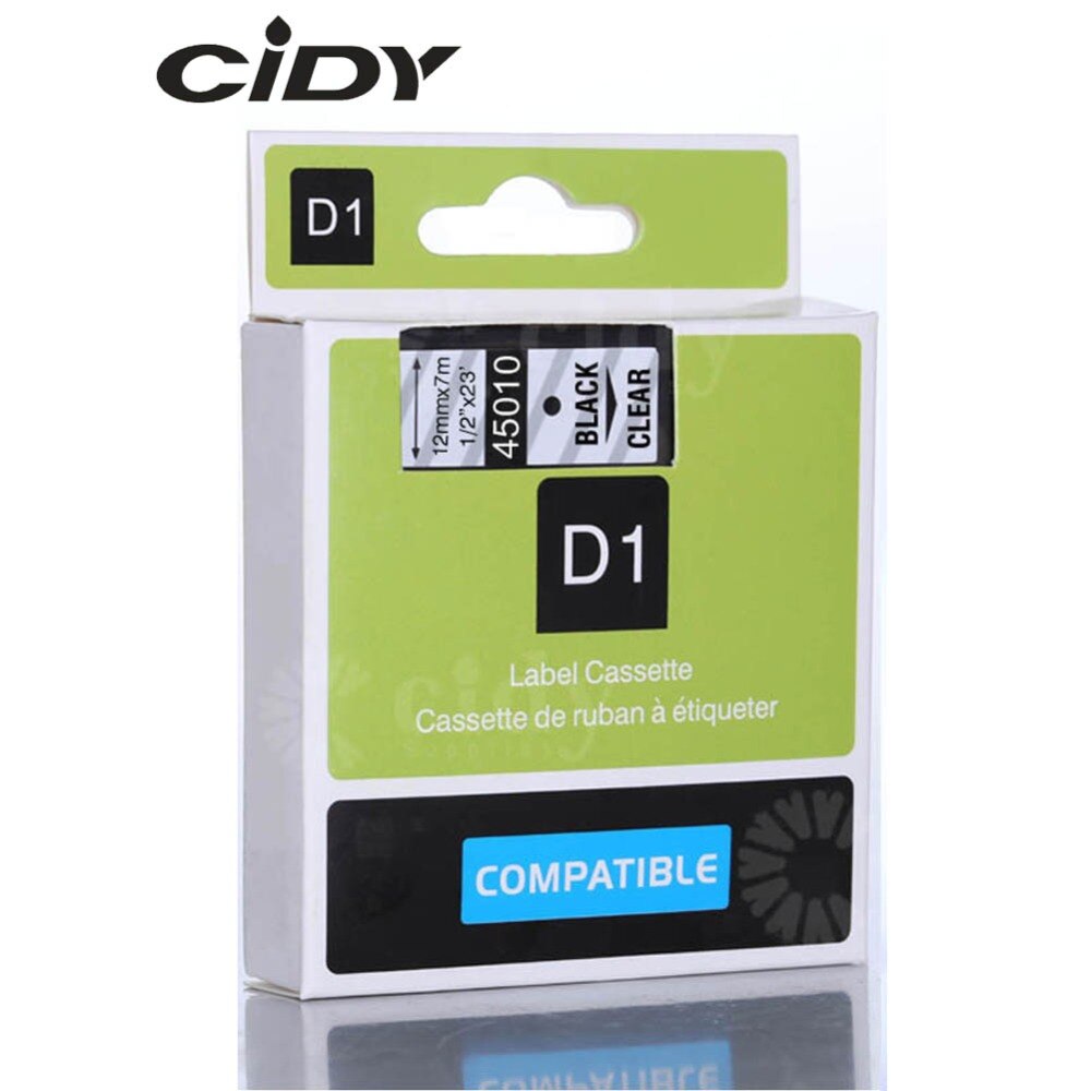 Cidy 45010 Compatible Dymo D1 manager 12mm Black o... – Vicedeal