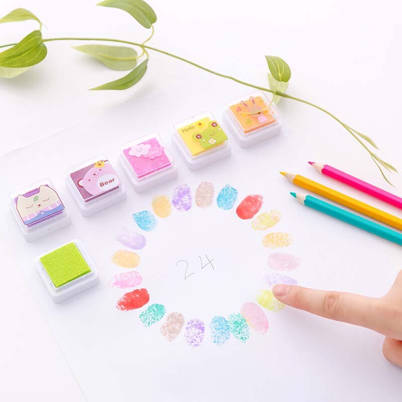 12/24 Colours Ink Pads Children Fingerprint Pictur... – Vicedeal