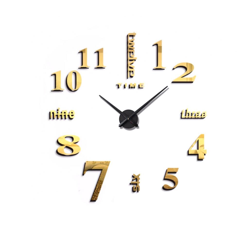 Modern Numbers Letters 3D Wall Clock Sticker DIY L... – Grandado