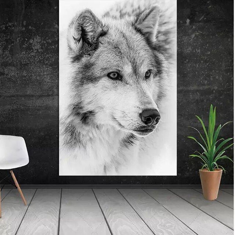 Modern Minimalism Style Black And White Cool Wolf ... – Grandado