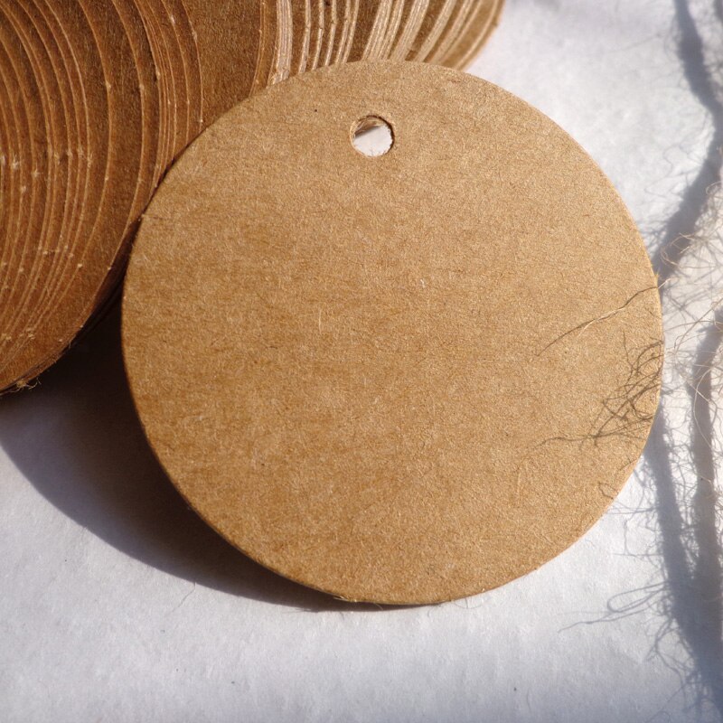 500pcs 5cm Round White Black Kraft Blank tag,Kraft... – Grandado