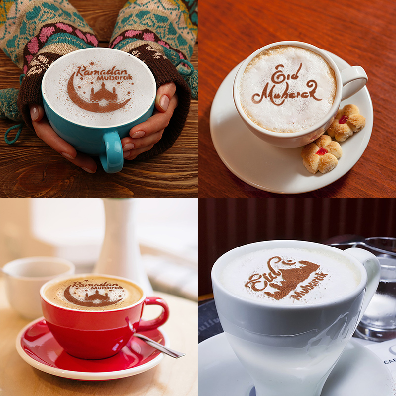 3pcs/set Eid Mubarak White Ramadan Coffee Foam Spr... – Vicedeal