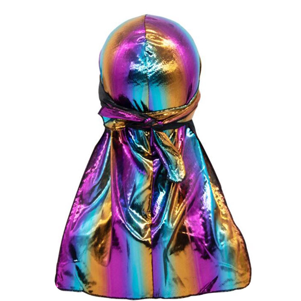 Men Sparkly Silky Durag Colorful Wide Doo Rag Comf... – Grandado