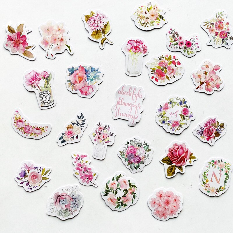 50 Stks/doos Bloemen Bloemen Collectie Papier Stic... – Vicedeal