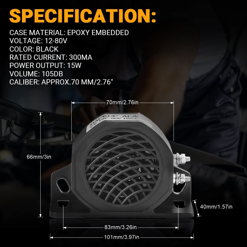12V 48V 105dB Decibel Backup Sirene Pieper Zoemer ... – Vicedeal