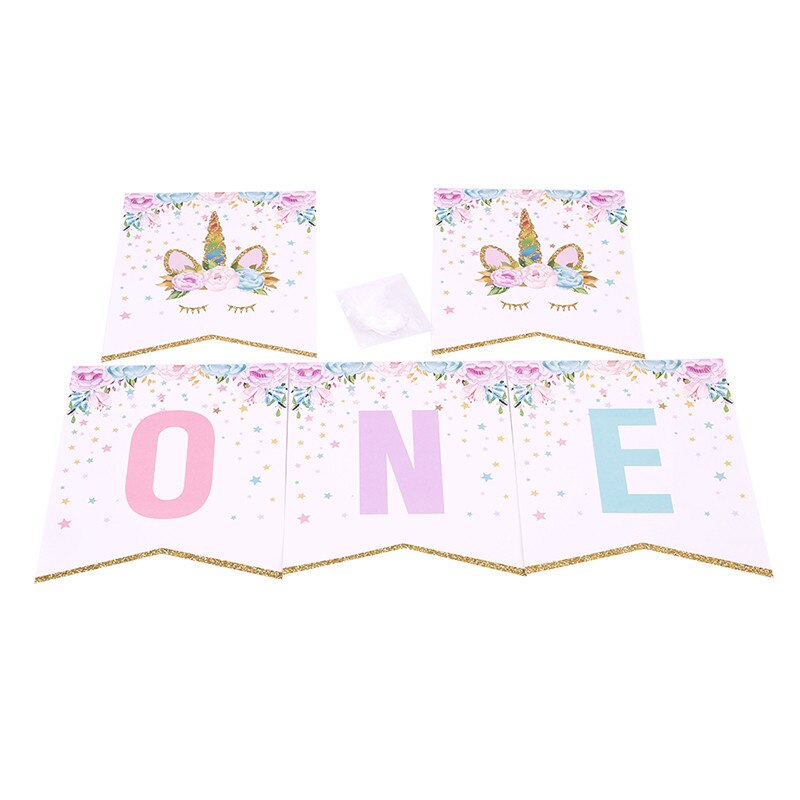 Unicorn Theme Happy Birthday Banner Children Birth... – Grandado