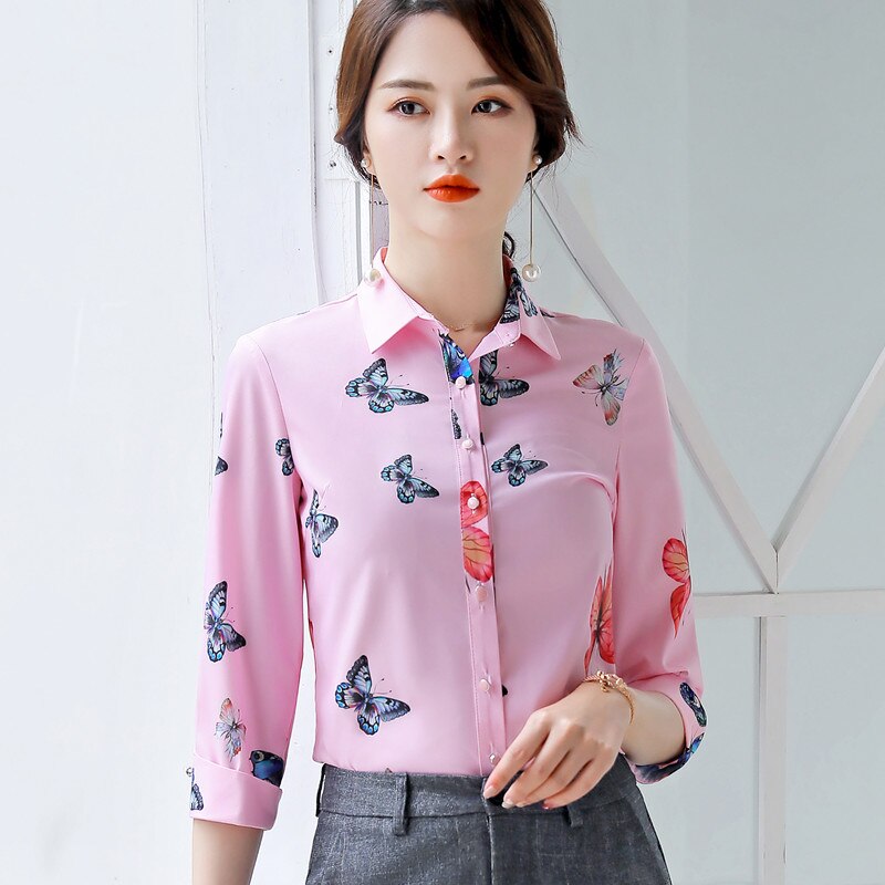 Puolihihainen printtipaita naisten topit ja pusero... – Grandado