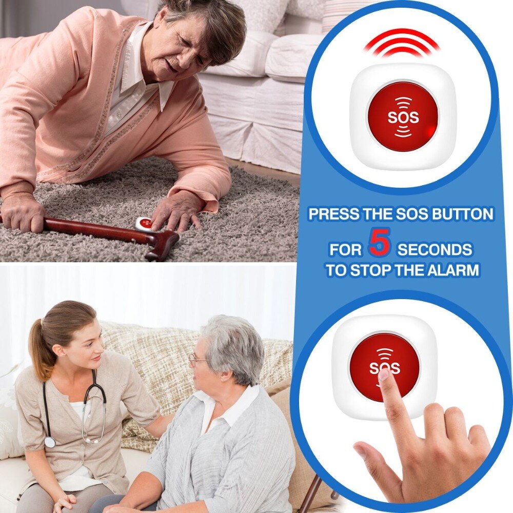 KOOCHUWAH GSM Panic Button 2pcs SMS Alarm Emergenc... – Grandado