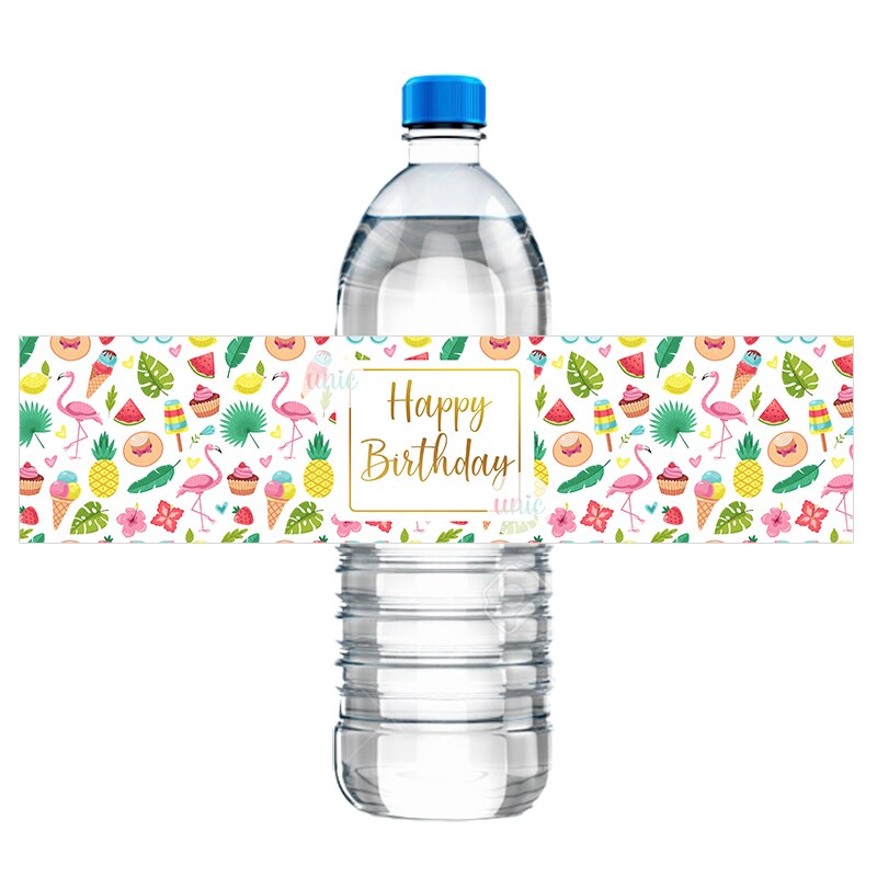 10pcs Tropical Theme Birthday Drink Bottle Labels ... – Grandado