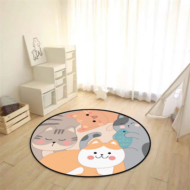 Area Rug for Living Room Cartoon Cute Kitten Patte... – Grandado