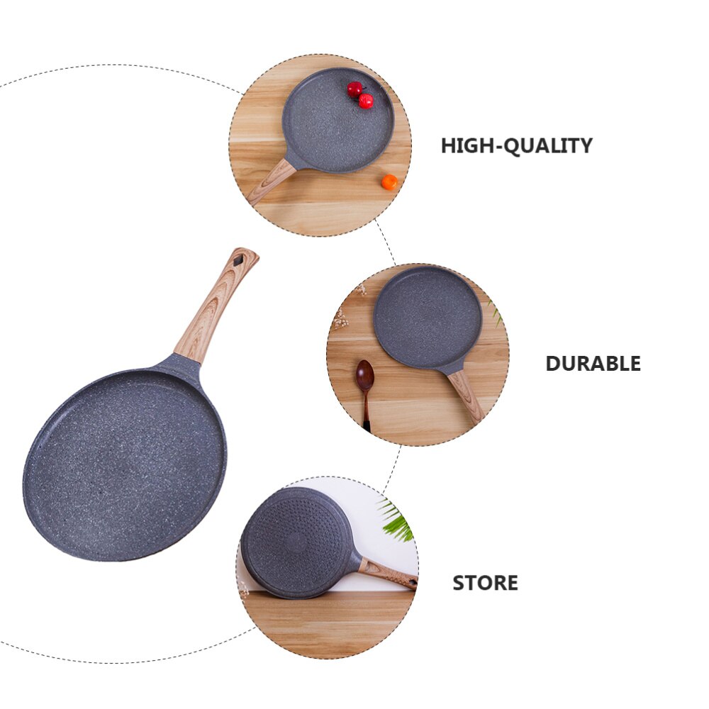 1pc Non-stick Pans Frying Pan Household Wooden Han... – Grandado