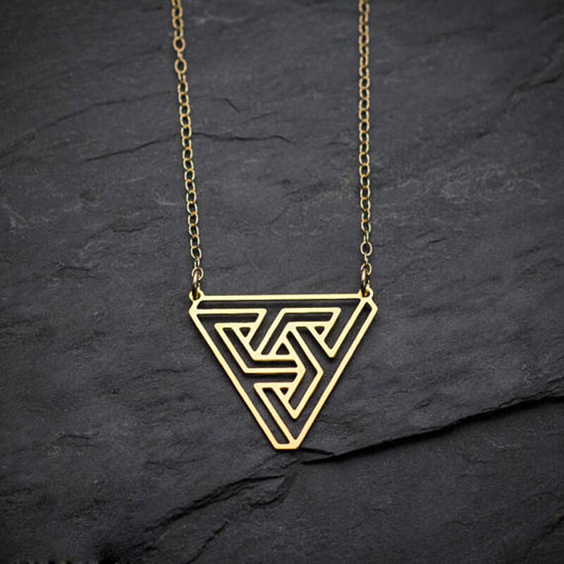 Triangle pendant women escher illusion geometric n... – Grandado