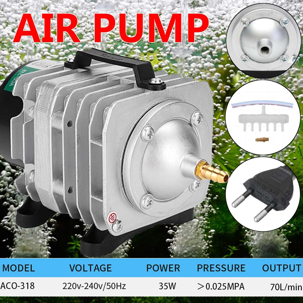 35W 220V 70L/min Electromagnetic Air Compressor Pu... – Grandado