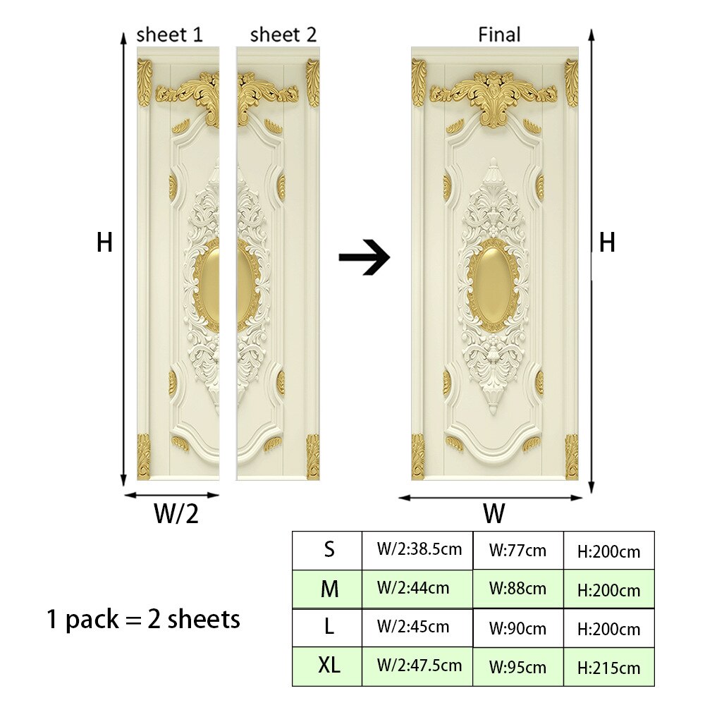 Front Door Decoration Sticker 3D Wallpaper Sticker... – Vicedeal