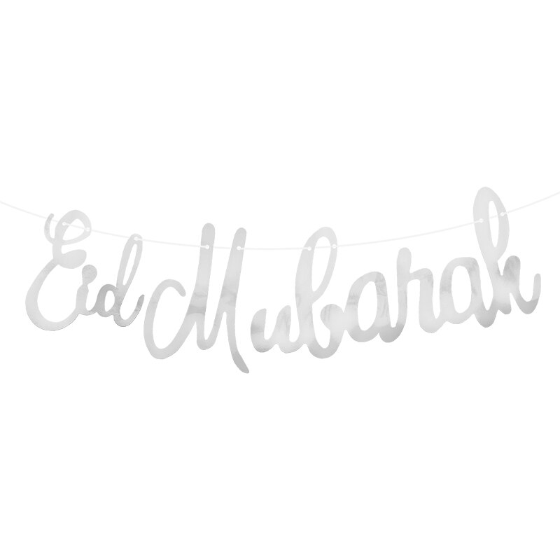 EID MUBARAK Banner Glitter Gold Rose Sliver Letter... – Grandado
