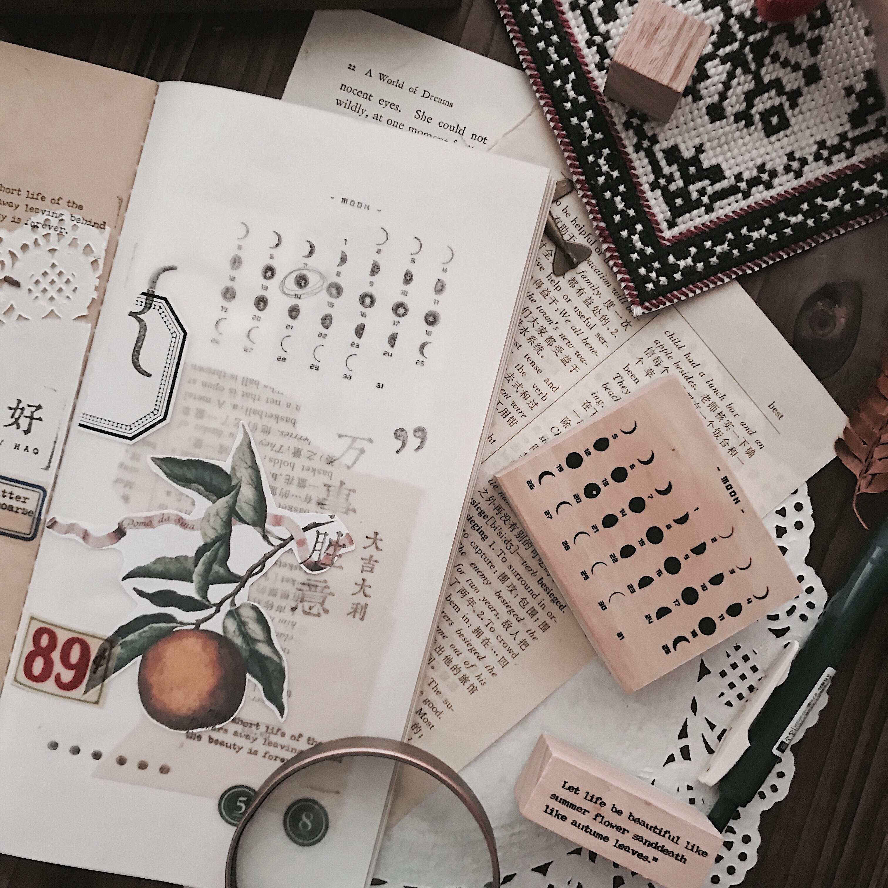 Sello de calendario de Mes de la Semana de la luna... – Vicedeal