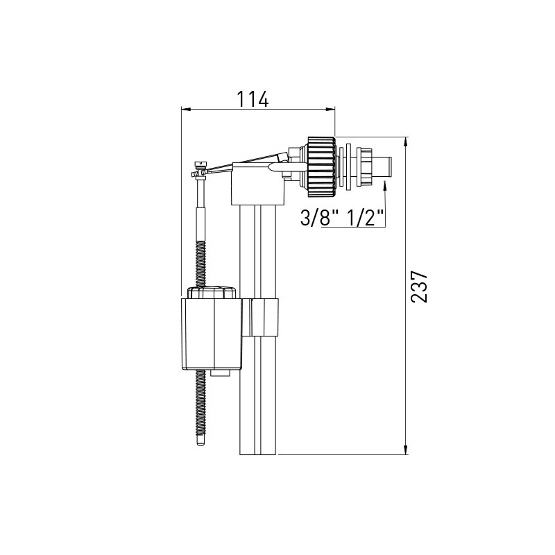 HORIZONTAL MODERN FLOAT VALVE WITH PLASTIC INLET (... – Grandado