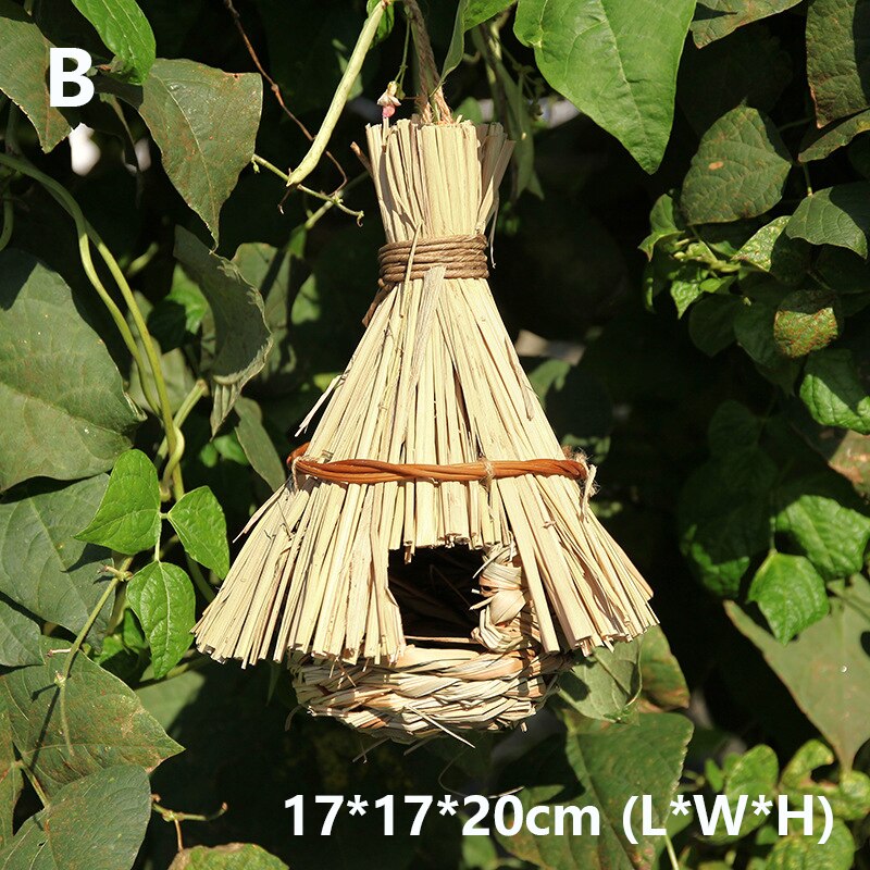 Straw Bird Parrot Animal House Nest Shed Room Cage – Vicedeal