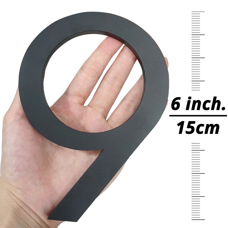 15 cm Big Black House Number Floating Sign Modern ... – Grandado