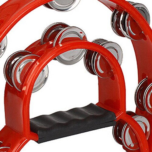 Hand Held Tambourine Double Row Metal Jingles Perc... – Grandado