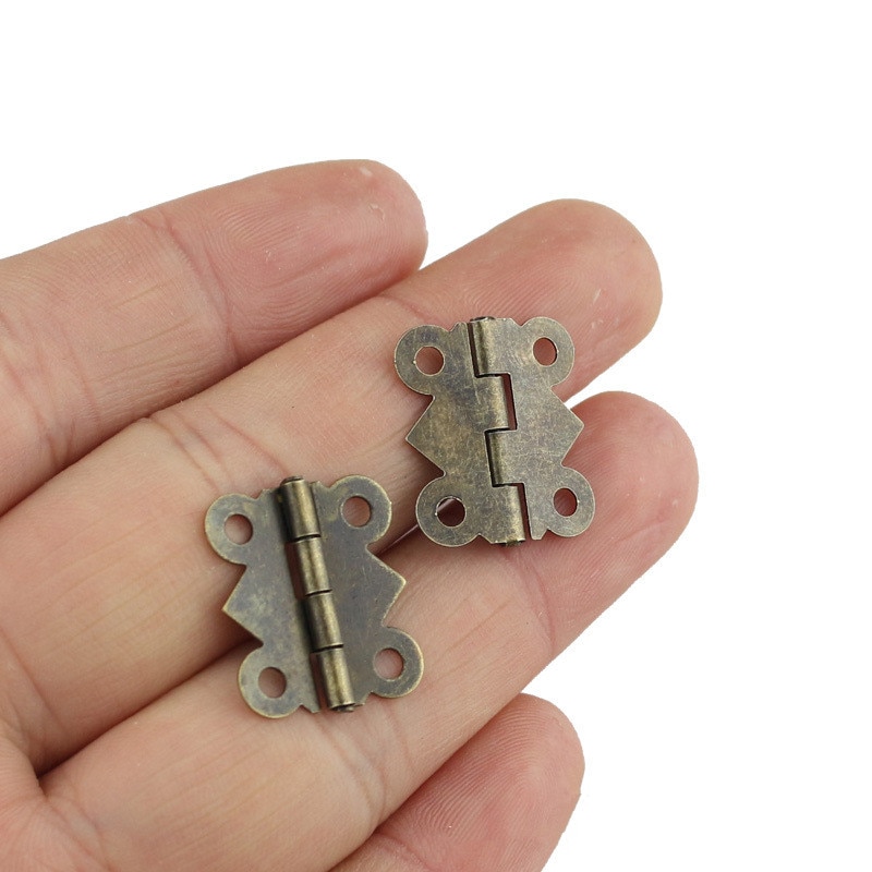 10pcs Mini Butterfly Door Hinges 20mm x17mm Bronze... – Grandado