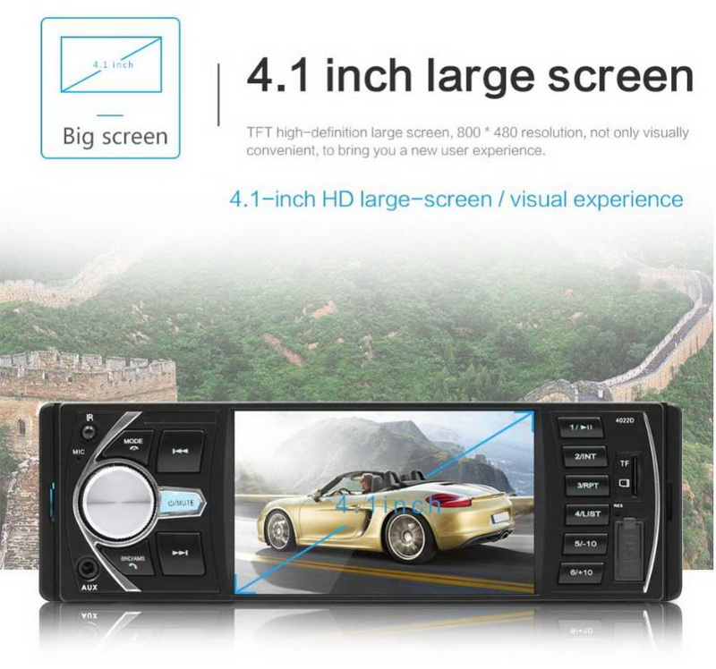 1 din FM Auto Radio 4,1 zoll Bluetooth Stereo TF M... – Grandado