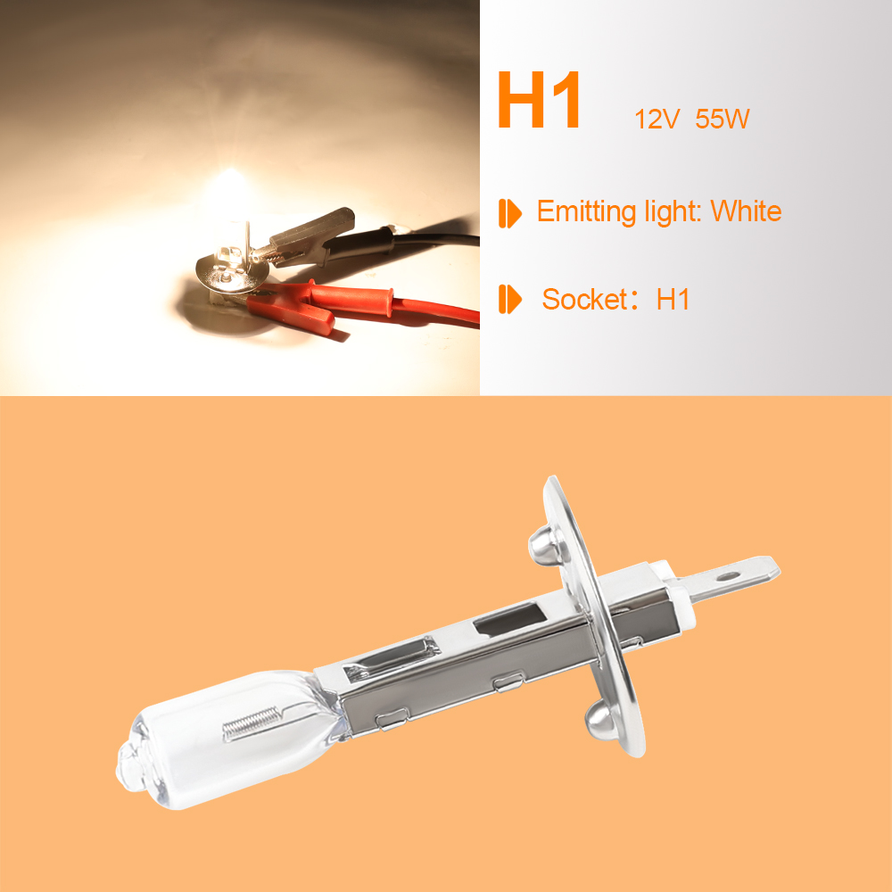 10pcs H1 Halogen Bulb Yellow 12V 55W 4500K Clear G... – Grandado
