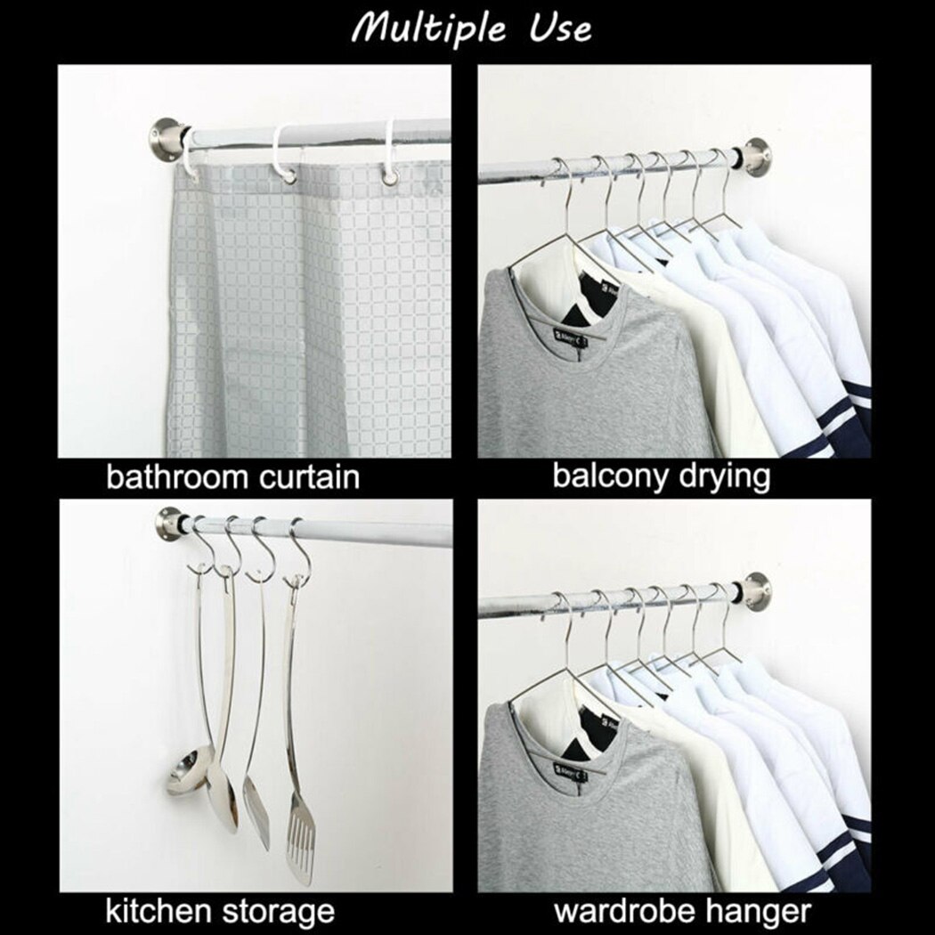 2 Stuks Rvs Garderobe Beugel Staaf Houder Flens So... – Grandado