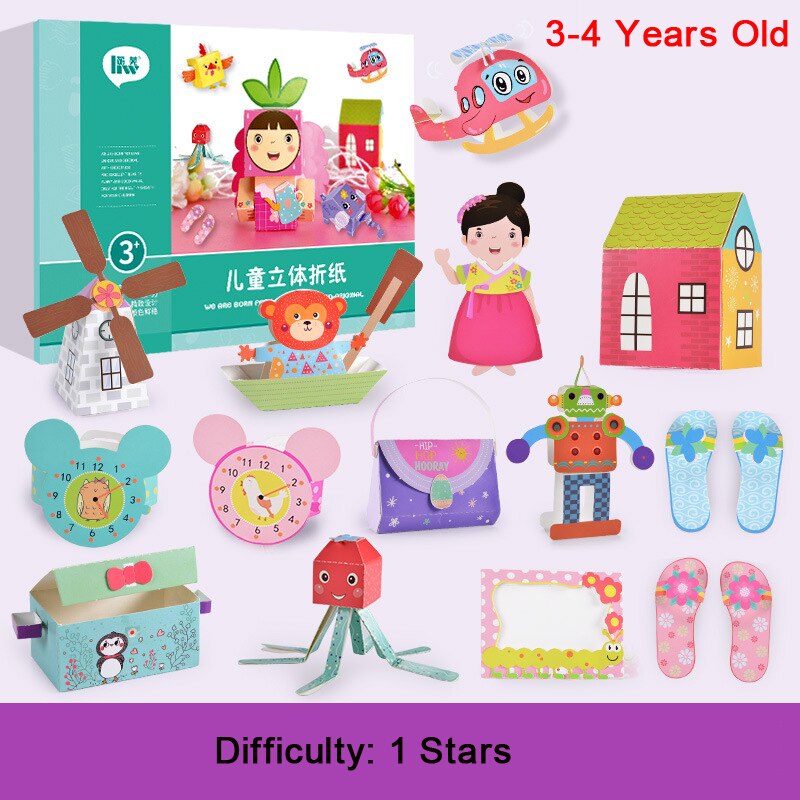 Kids 3D Handmade Toys Paper-Cut Books Scissors Ori... – Grandado