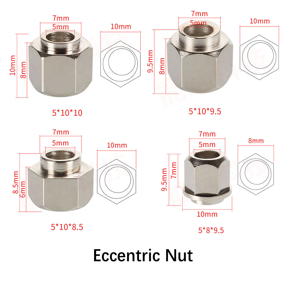 10Pcs Duurzaam Excentrische Schroef Moer 5Mm Excen... – Vicedeal