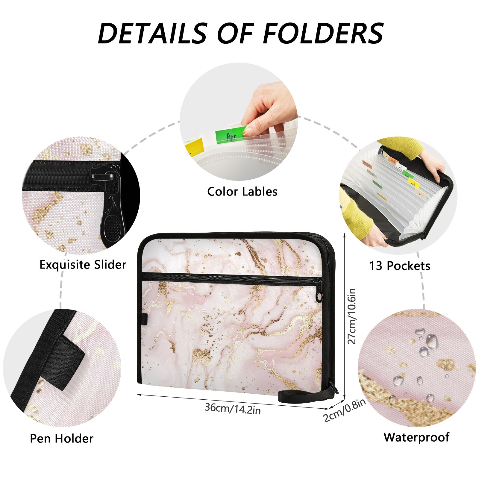 A4 Multifunction Marble Print Expanding File Folde... – Grandado
