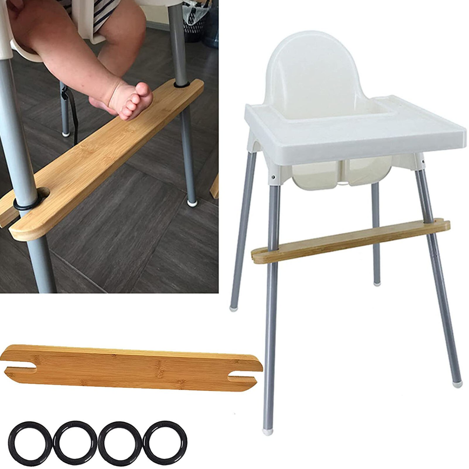 Baby Bamboo Footboard Chair Footrest Ergonomic Gre... – Vicedeal