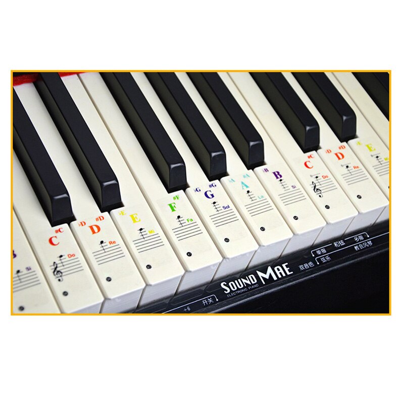 Piano Stickers for Keys Colorful Transparent Piano... – Grandado